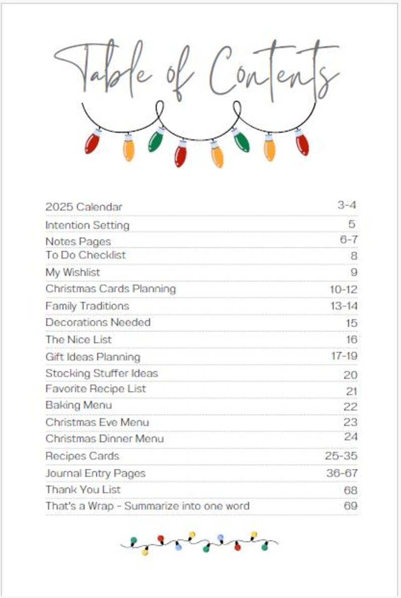 2025 Christmas Planner Printable: Holiday Organizer PDF With Gift ...