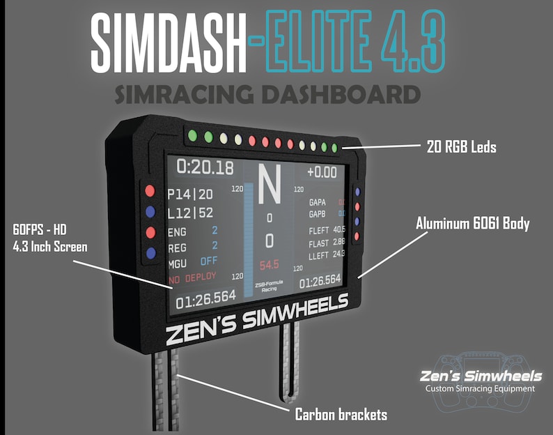 SIMDASH-ELITE 4.3 Simracing Dashboard - Etsy