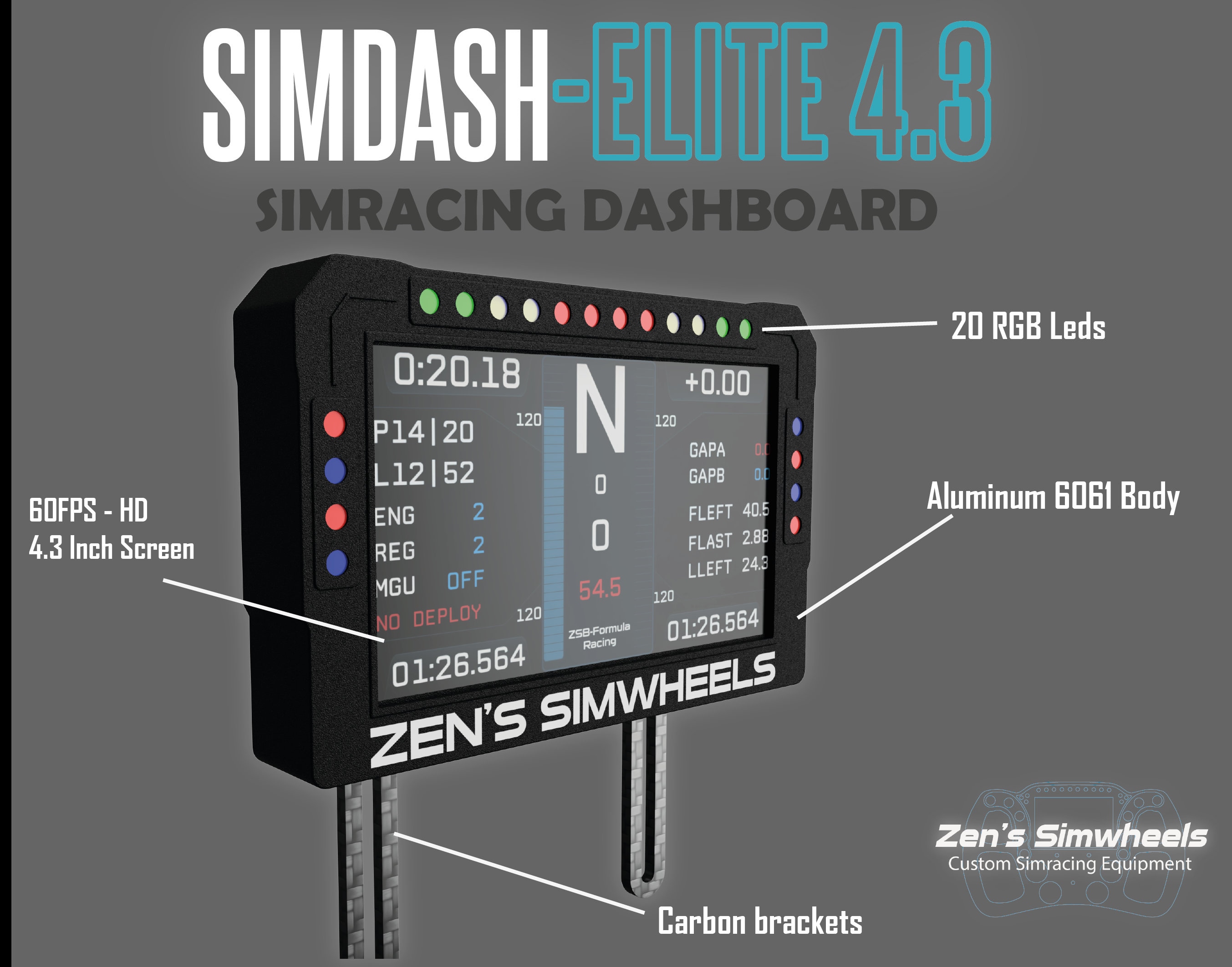 SIMDASH-ELITE 4.3 Simracing Dashboard - Etsy