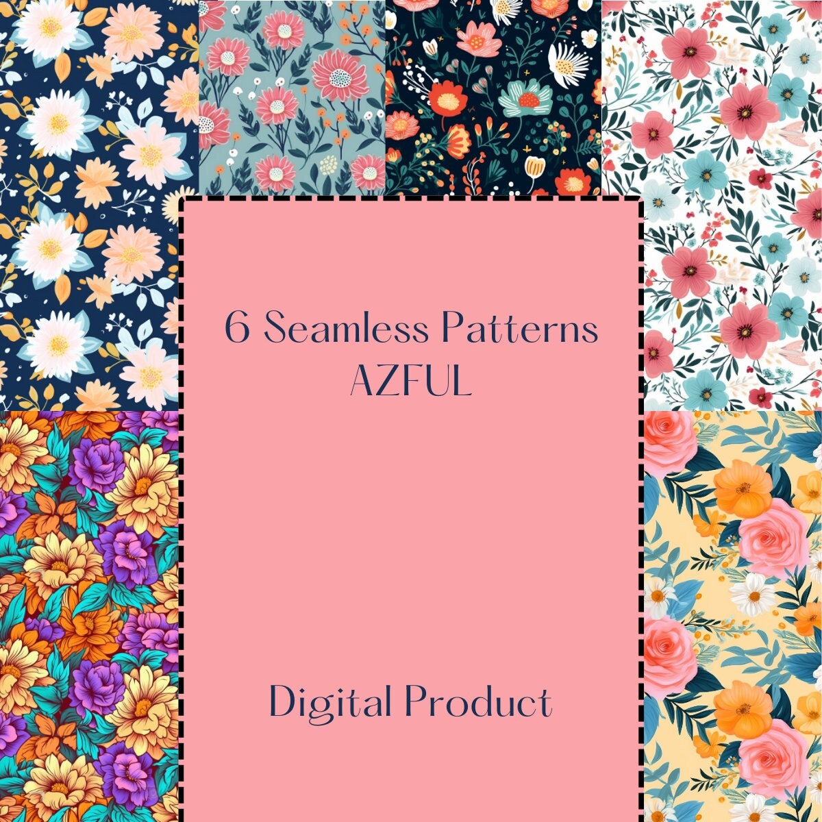Flowers Digital Paper, Flowers Seamless Pattern, Floral Prints, Flowers ...