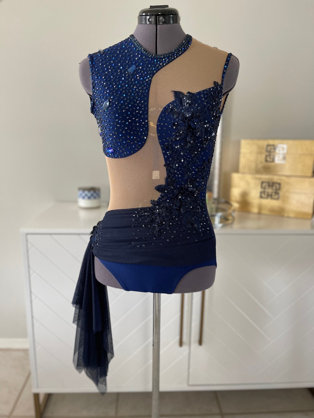 MADE TO ORDER. Navy Blue Lyrical Dance Costume - Etsy