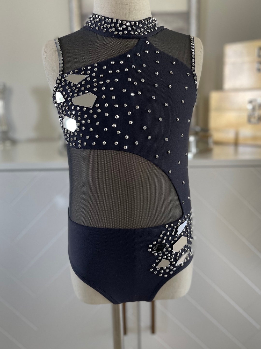 Child Small Competition Costume With Beautiful Mirror Appliqués and ...