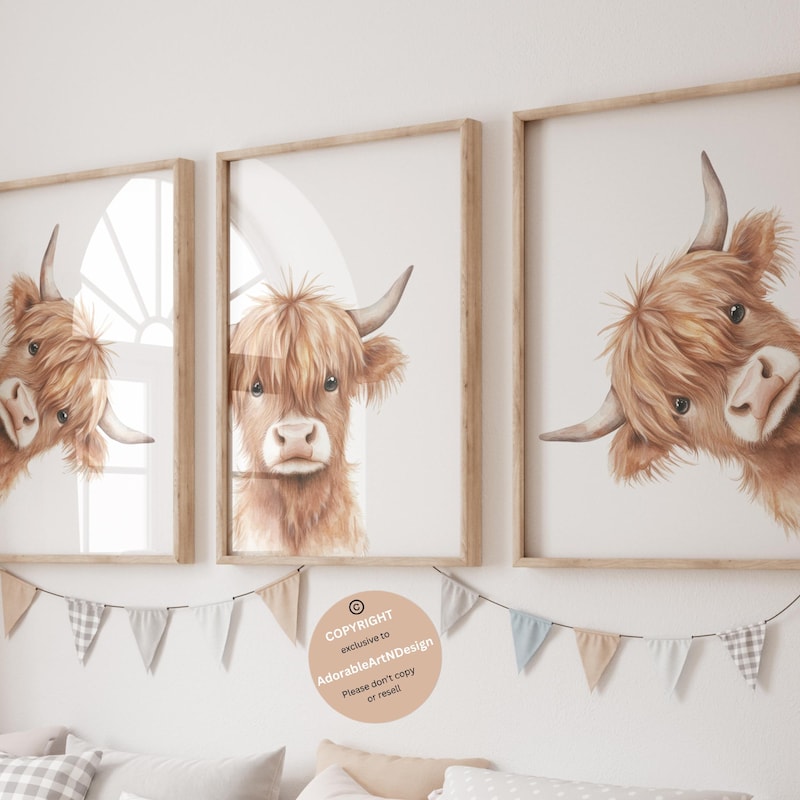 Highland Cow Wall Art - Etsy