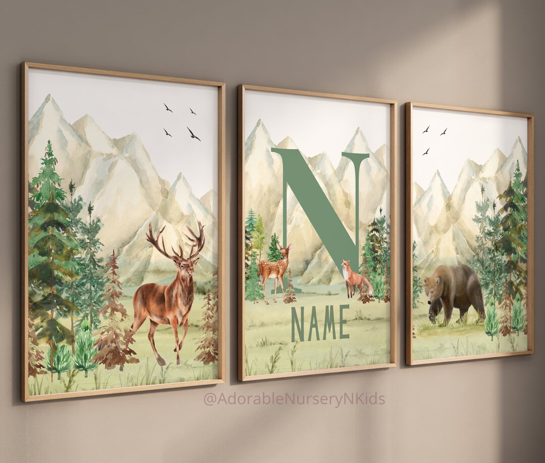 Personalized Name Prints, Mountain Nursery Decor, Adventure Theme ...