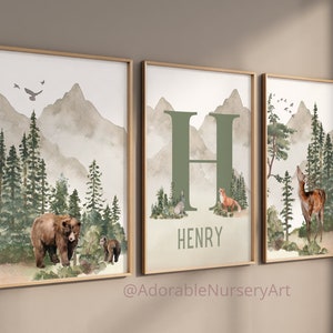 Mountain Nursery Decor, Adventure Theme Nursery, Woodland Animal Print ...