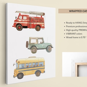 Transport Vehicle Prints, Construction Vehicle Prints, Boy Room Wall ...