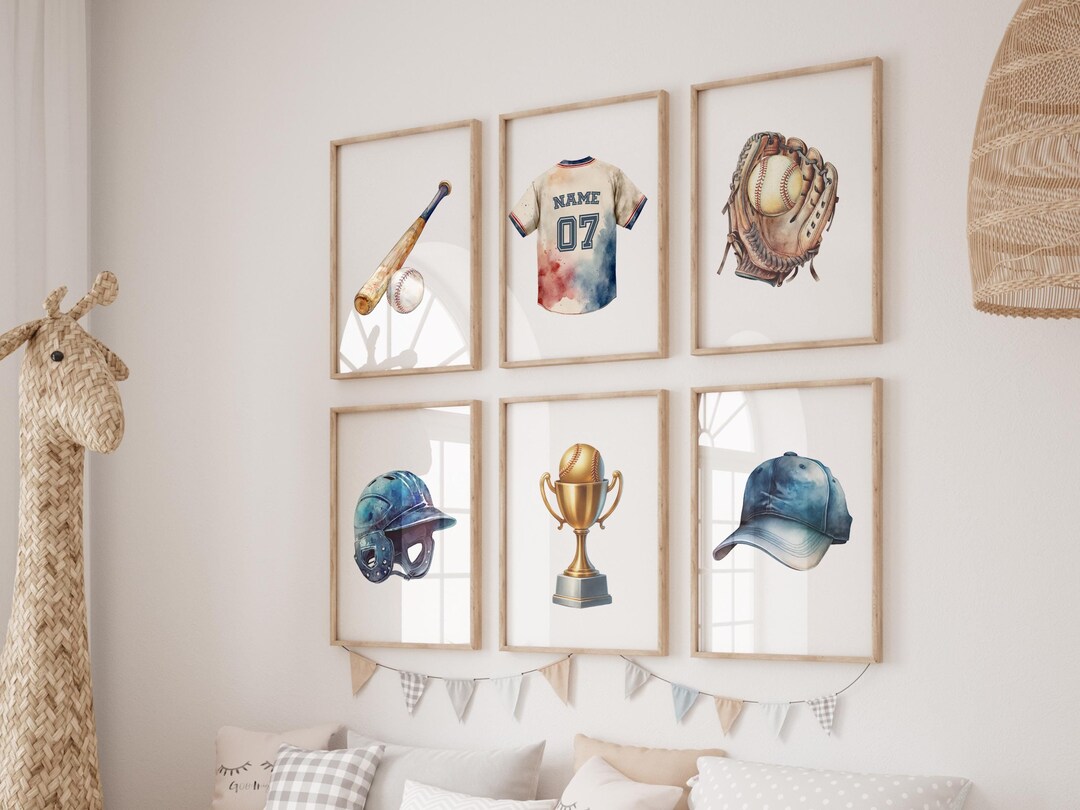 Custom Baseball Poster, Personalized Baseball Jersey, Baseball Print ...