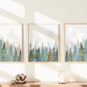 Mountain Nursery Decor, Adventure Theme Nursery, Forest Nursery Prints ...