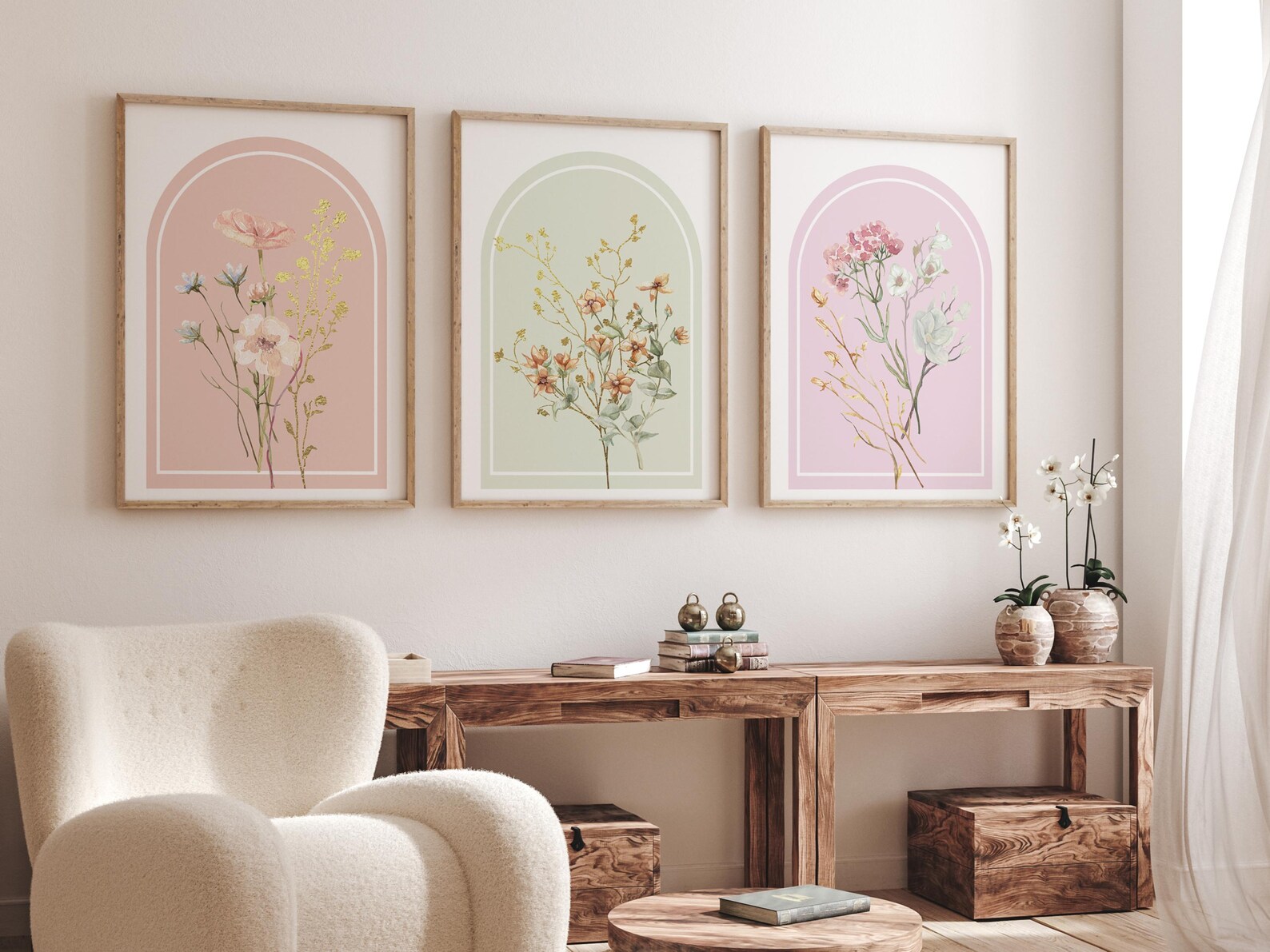 Watercolor Flower Prints Set of 3, Wildflowers Floral Art, Gallery Wall ...