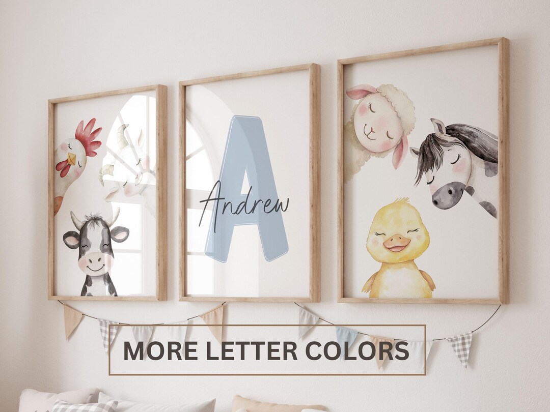 Farm Nursery Wall Art, Farm Animal Prints, Farm Playroom Decor, Barn ...