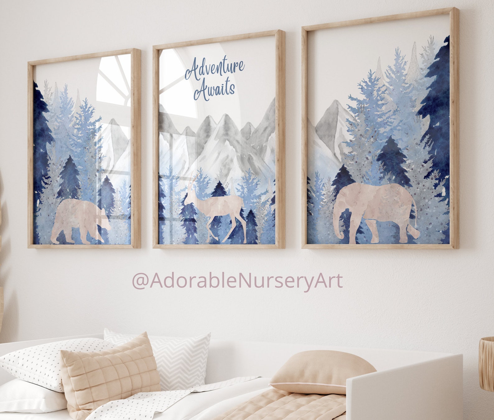 Woodland Nursery Decor, Forest Nursery, Mountain Nursery Art, Adventure ...