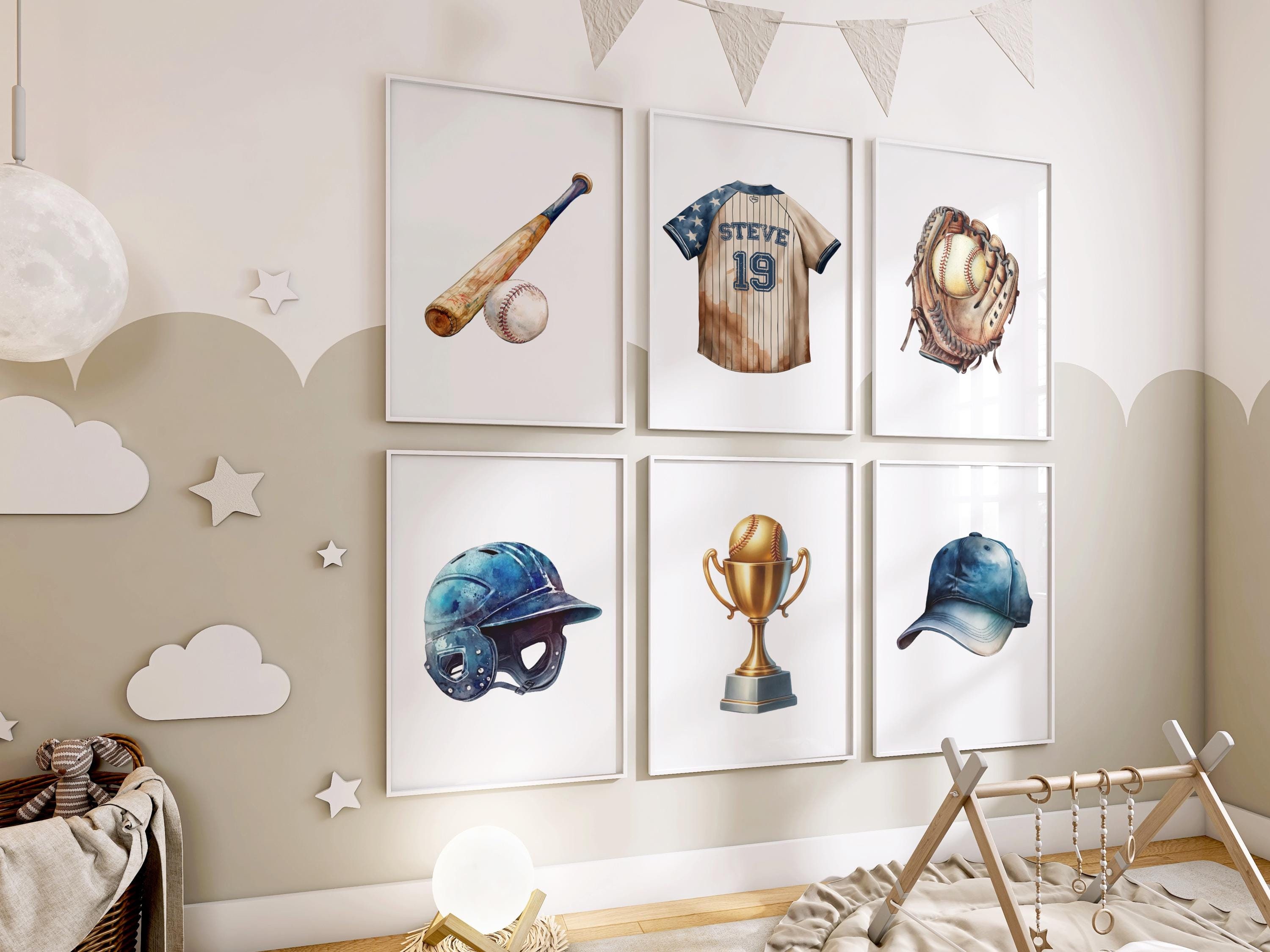 Custom Baseball Poster, Personalized Baseball Jersey, Baseball Print ...