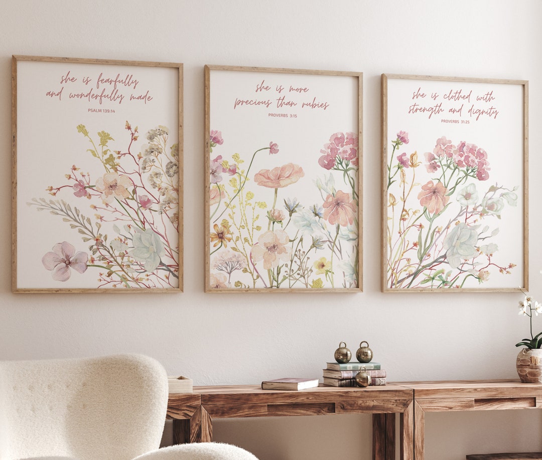 Wildflower Prints, Boho Nursery Wall Art, Wildflower Nursery Decor ...