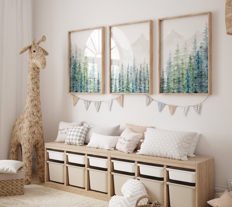 Forest Nursery Prints, Mountain Nursery Decor, Adventure Theme Nursery ...
