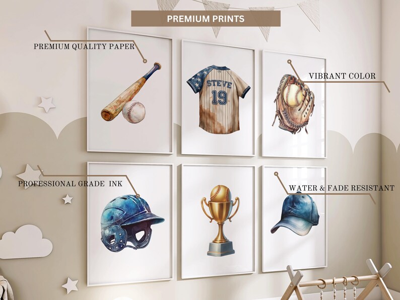 Custom Baseball Poster, Personalized Baseball Jersey, Baseball Print ...