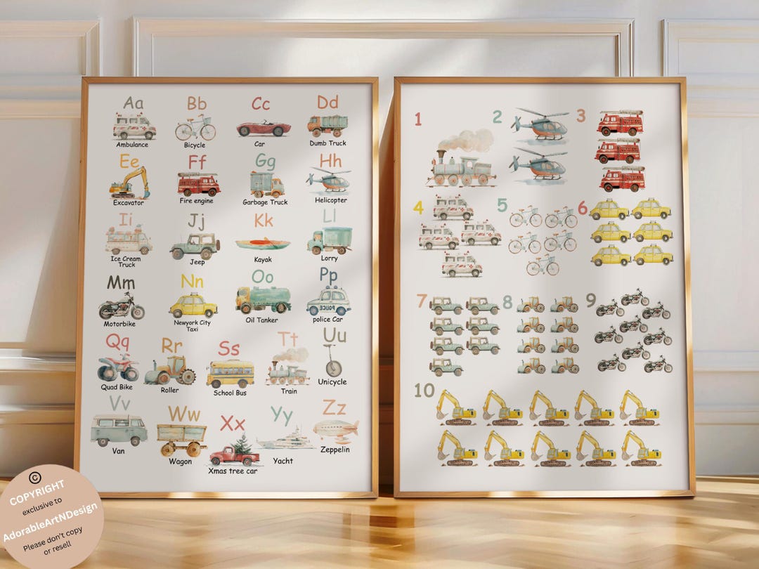 Transport Alphabet Number Print, Transport Vehicle Alphabet, Classroom ...