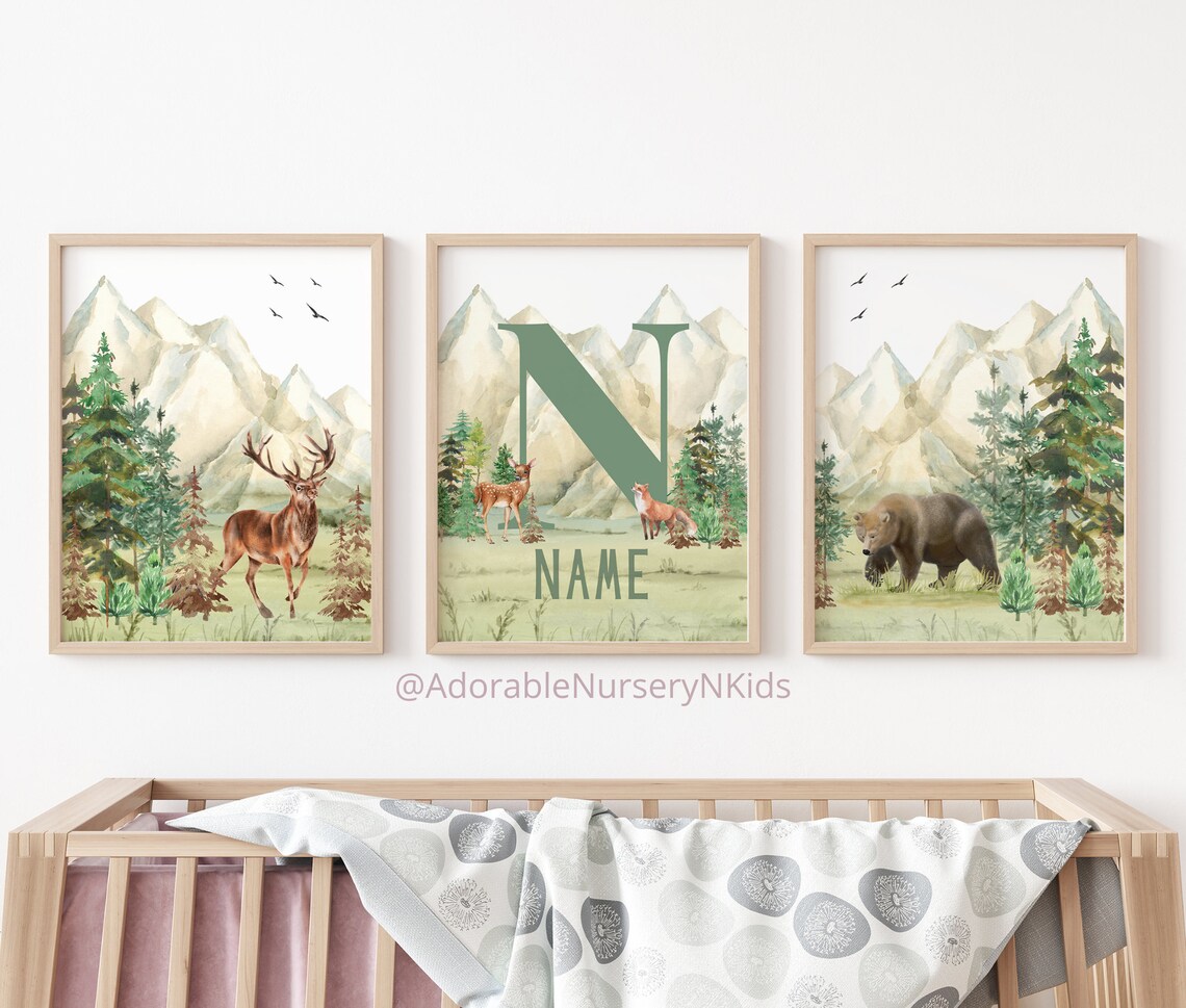Personalized Name Prints, Mountain Nursery Decor, Adventure Theme ...