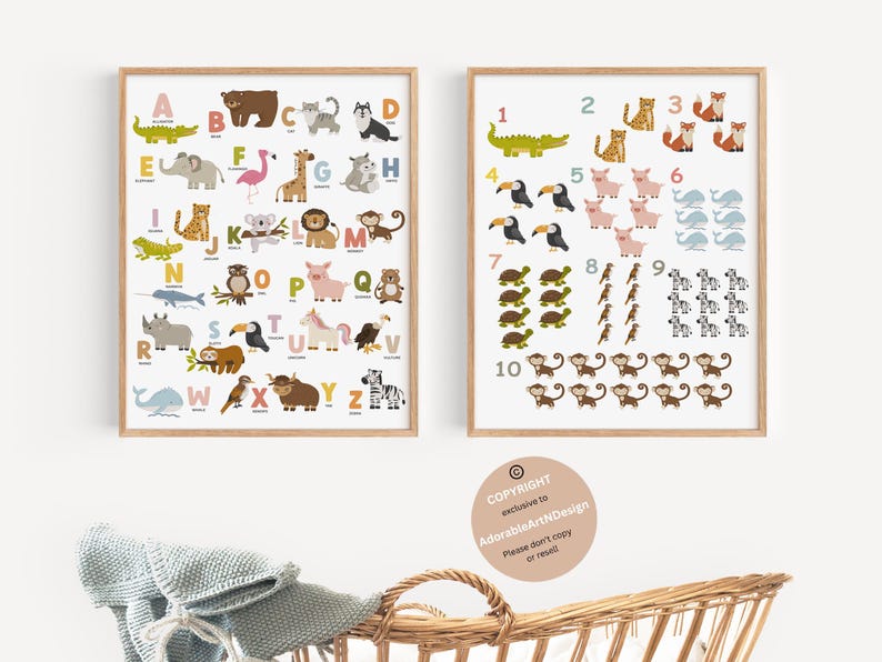 Animal Alphabet Number Poster, Animal Alphabet Poster, Animal A - Z ...