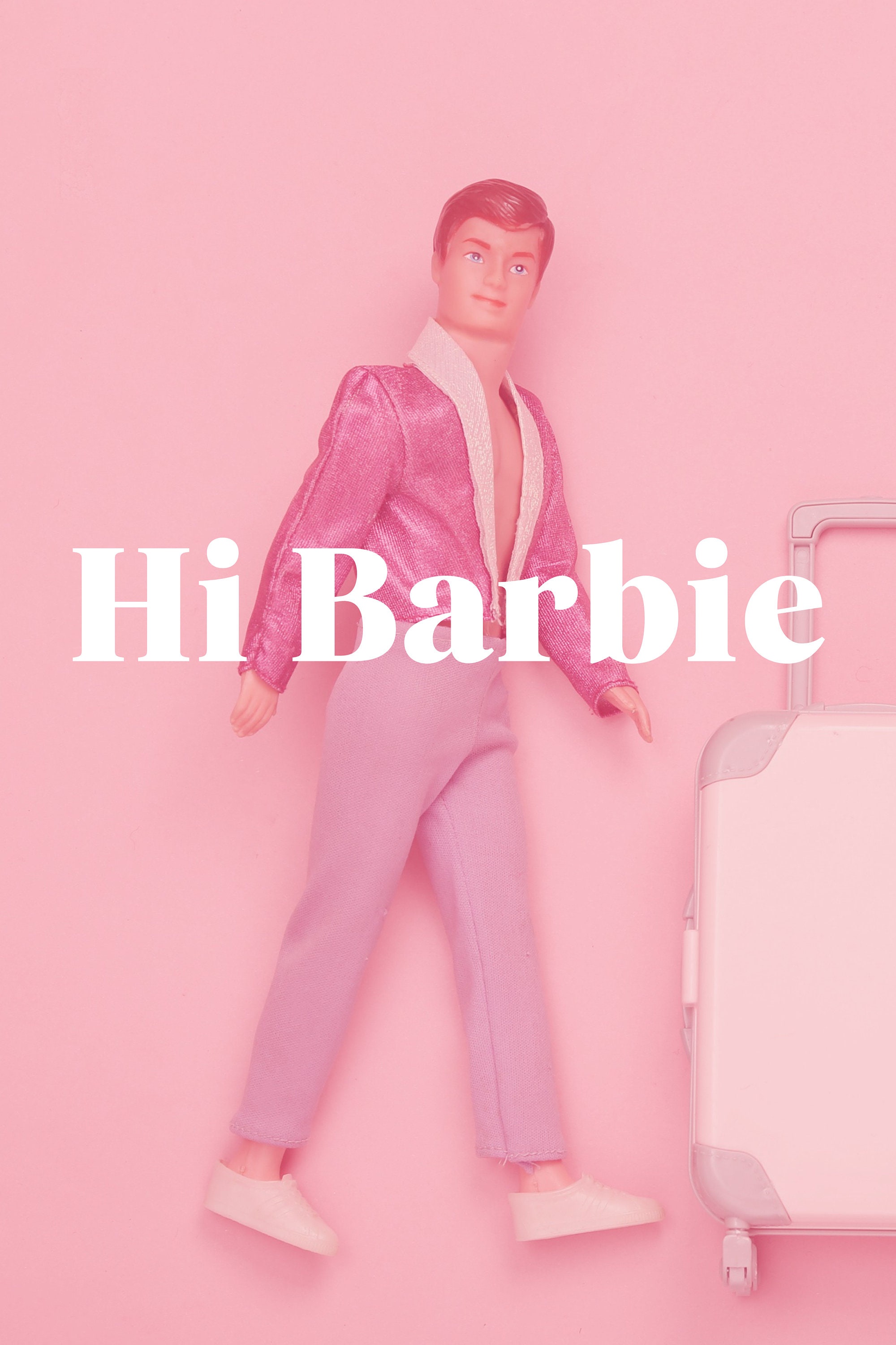 Barbie and Ken Prints Barbie Travel Ken Doll Fashion Doll Pink Wall Art ...