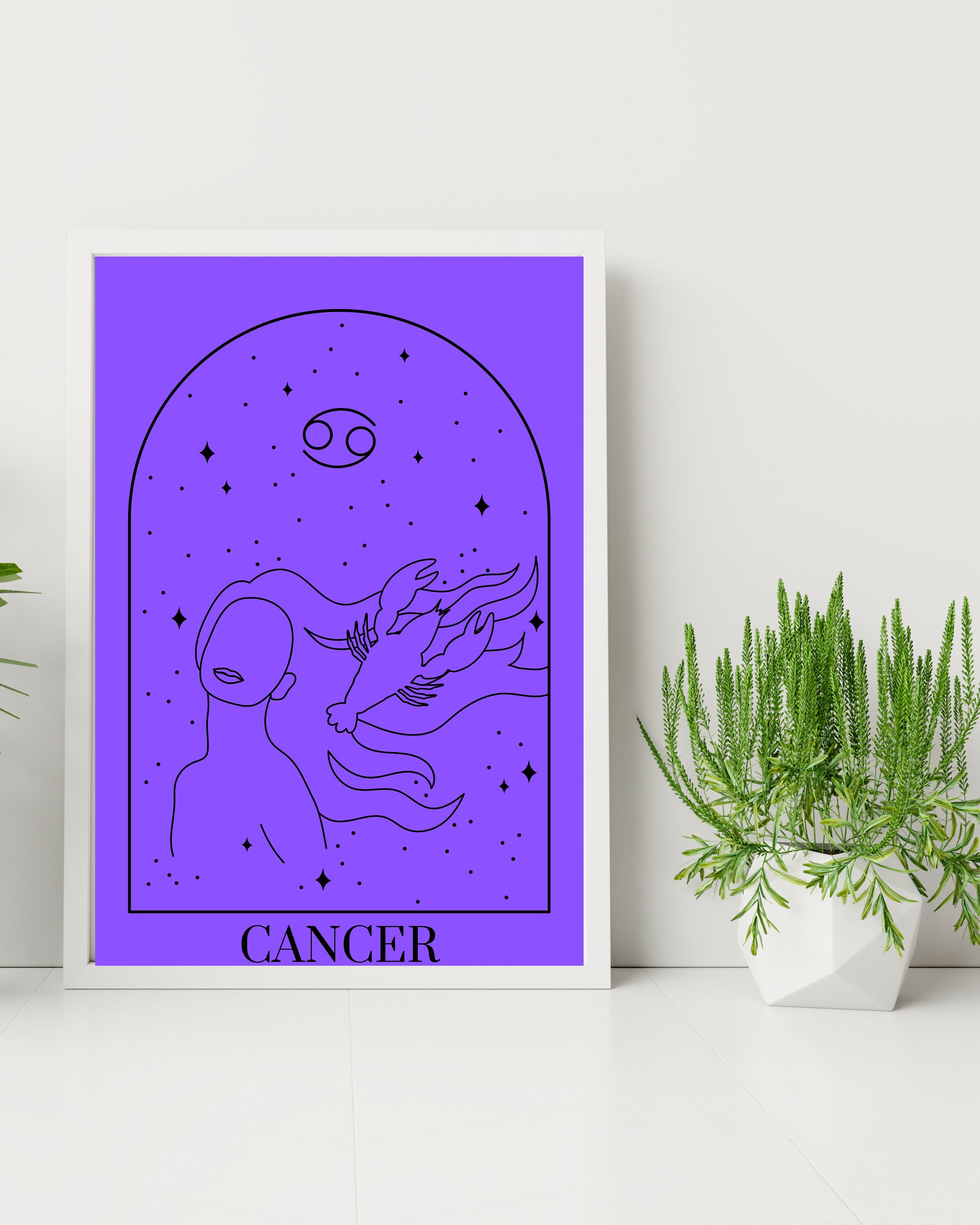 Cancer Print, Zodiac Sign Print, Astrology Print, Zodiac Astrology ...