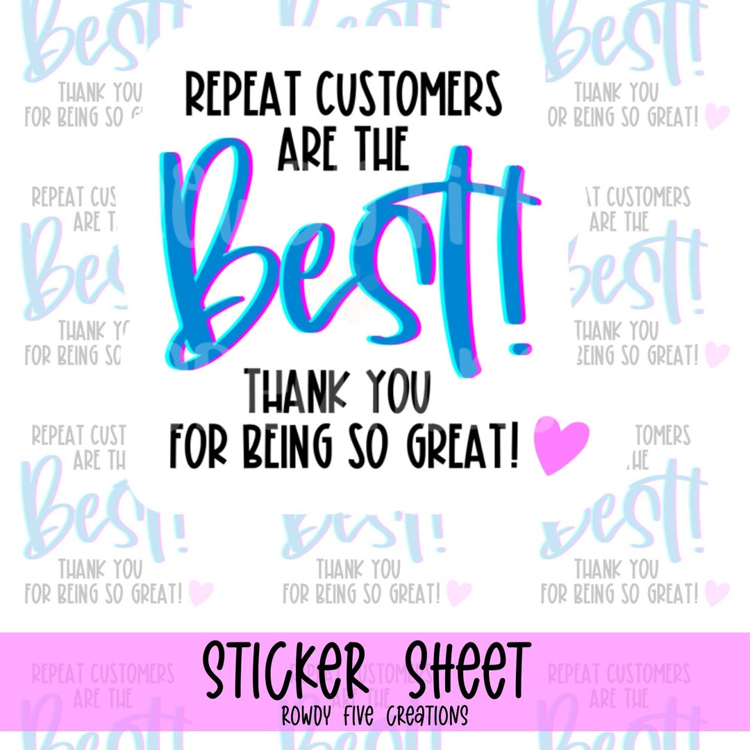Thank You Repeat Customer Sticker, Packaging Sticker, Mailing Supplies ...