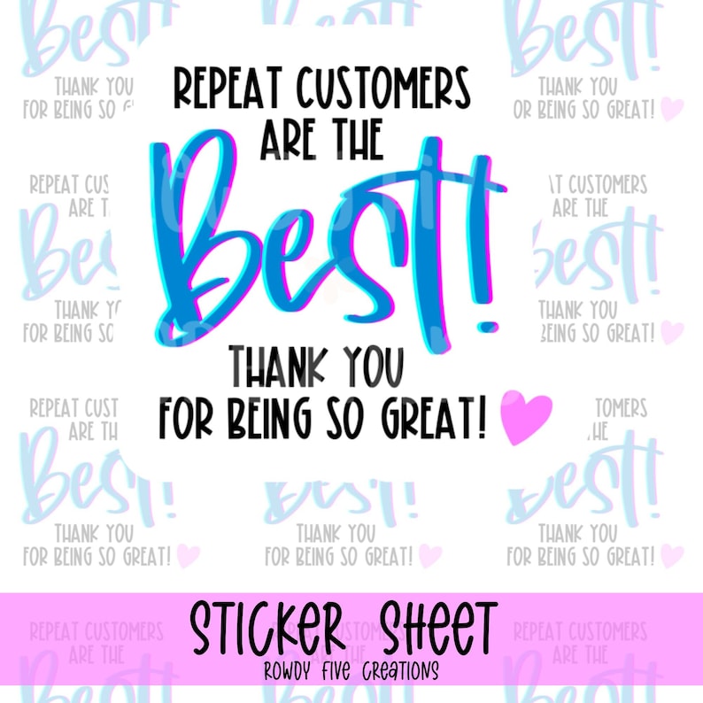 Thank You Repeat Customer Sticker Packaging Sticker Mailing - Etsy