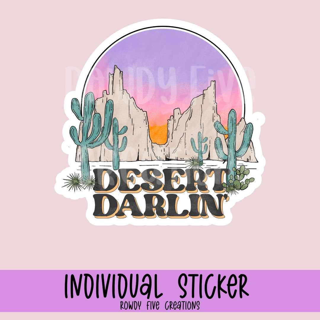 Desert Darlin Sticker, Mountain Adventure Water Bottle Sticker, Laptop ...