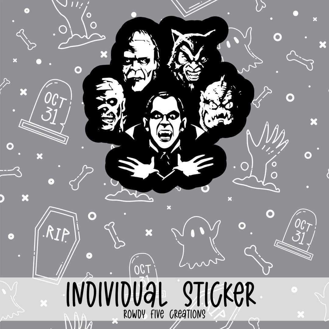 Classic Universal Monsters Sticker, Halloween Stickers, Monsters Water ...