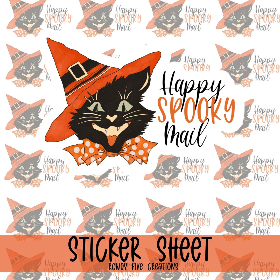 Happy Spooky Mail Stickers, Small Business Packaging Sticker, Halloween ...