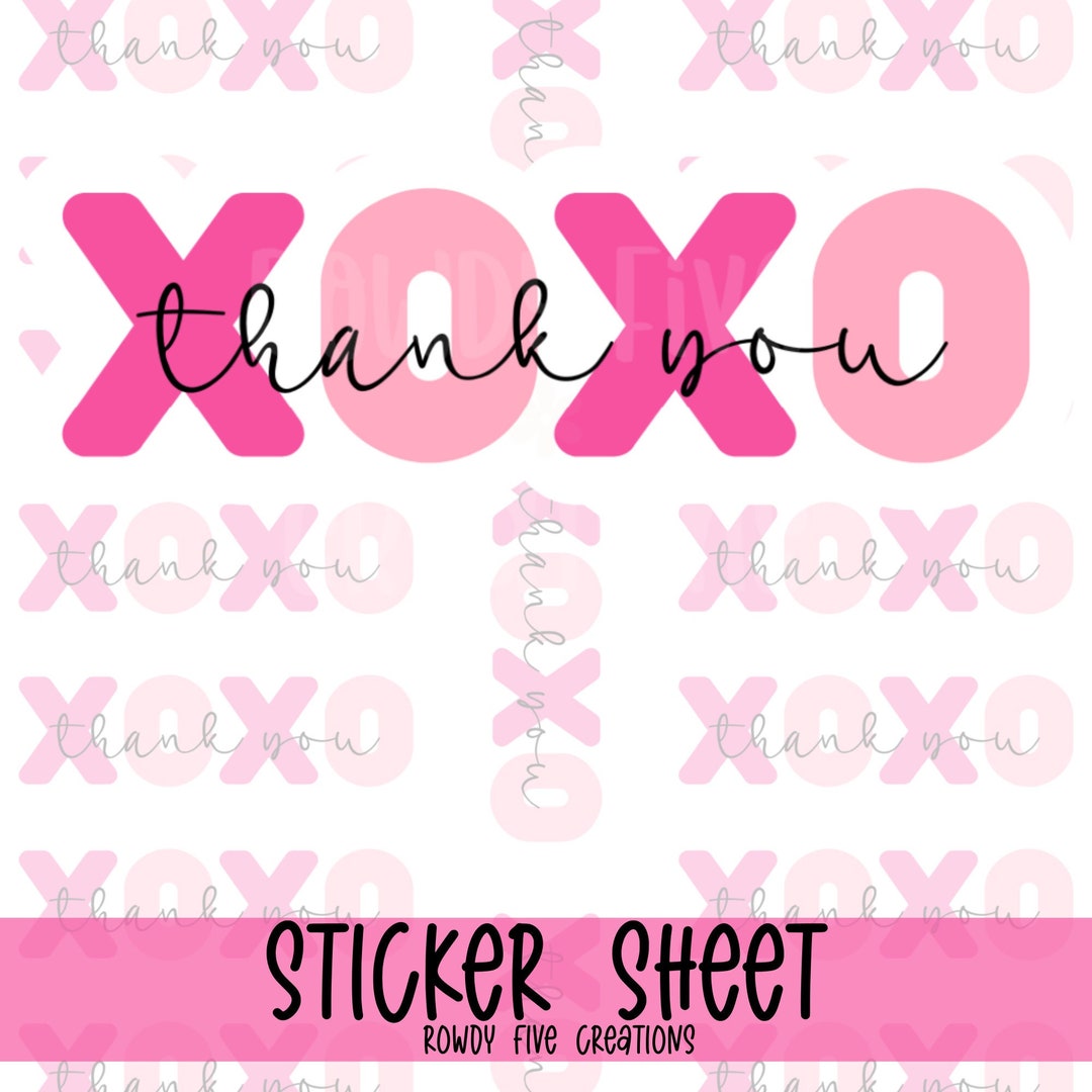 XOXO Thank You Sticker, Small Business Packaging Sticker, Hugs and ...