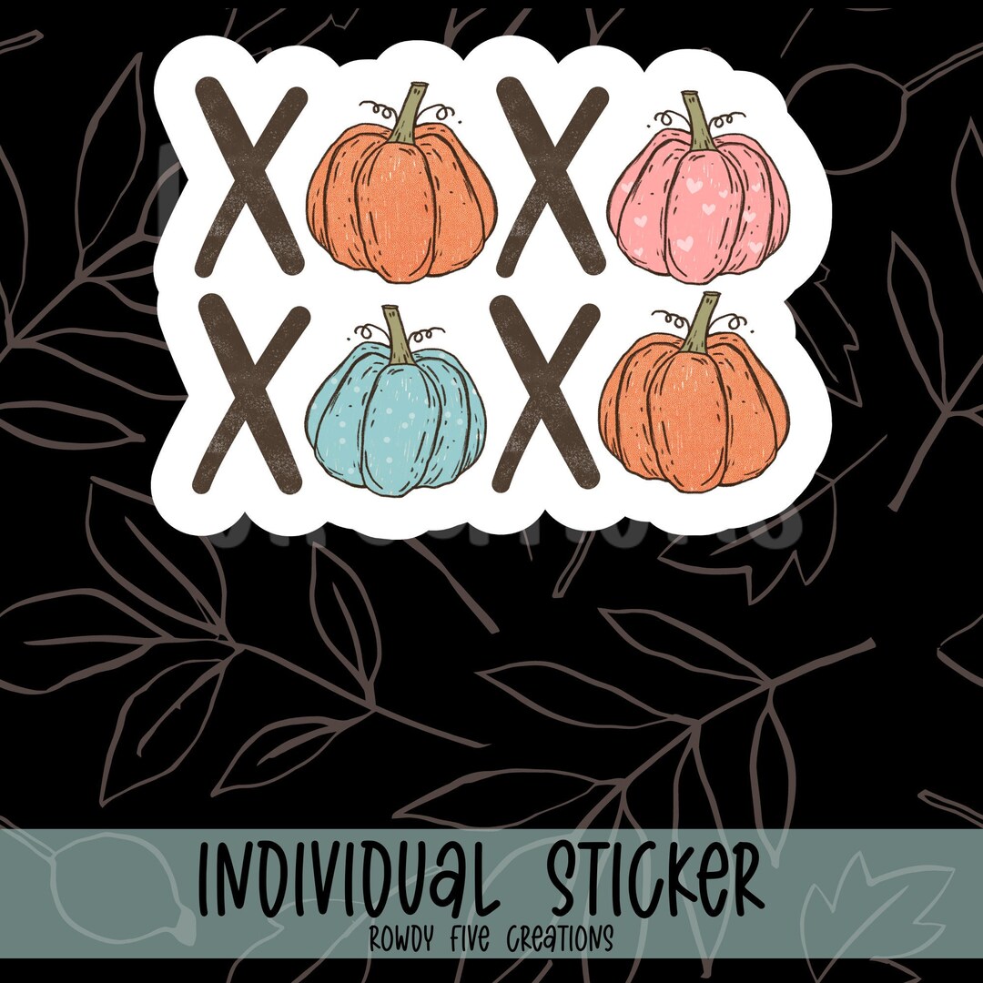 Fall XOXO Pumpkin Sticker, Water Bottle Sticker, Water Resistant ...