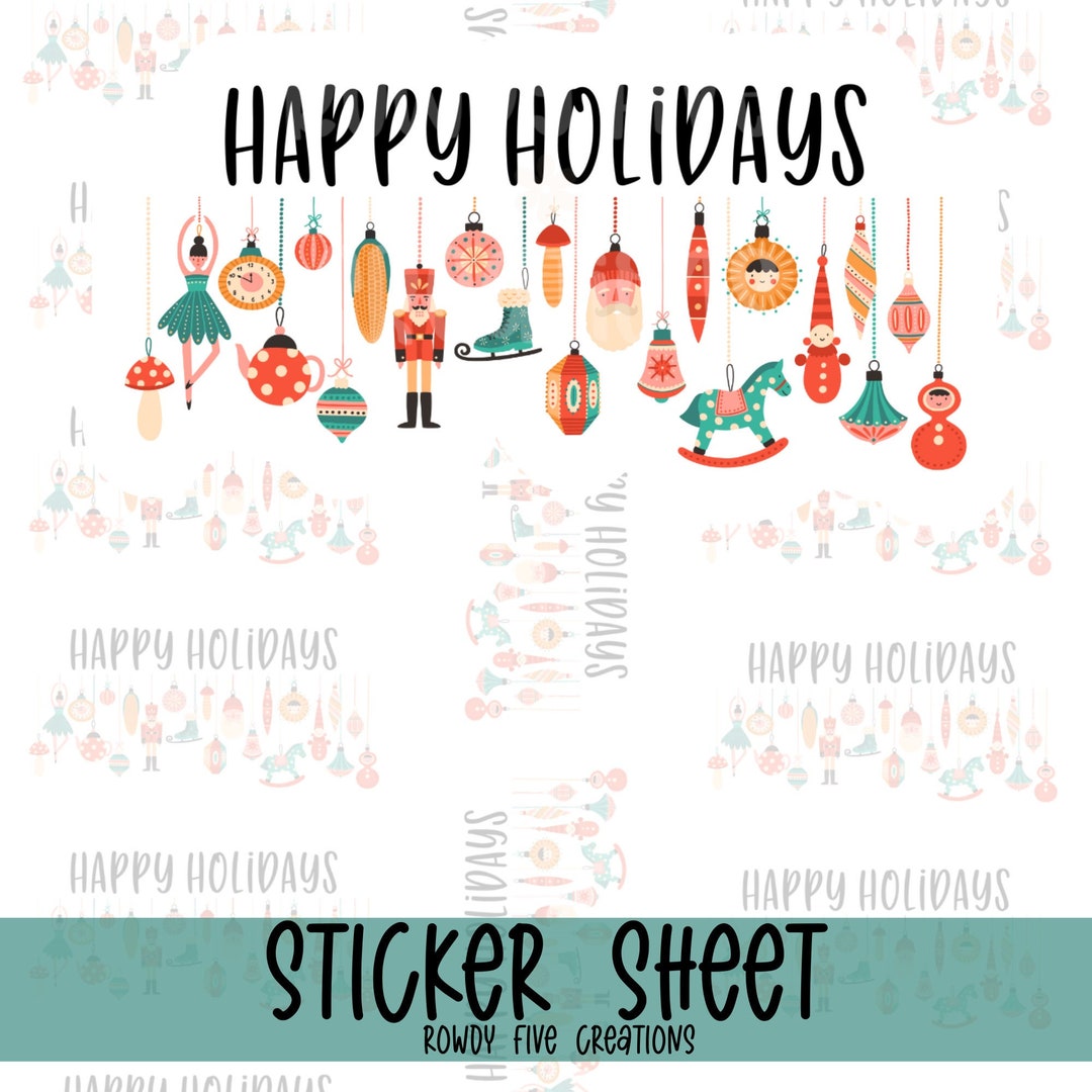 Happy Holidays Stickers Packaging Sticker Happy Mail - Etsy