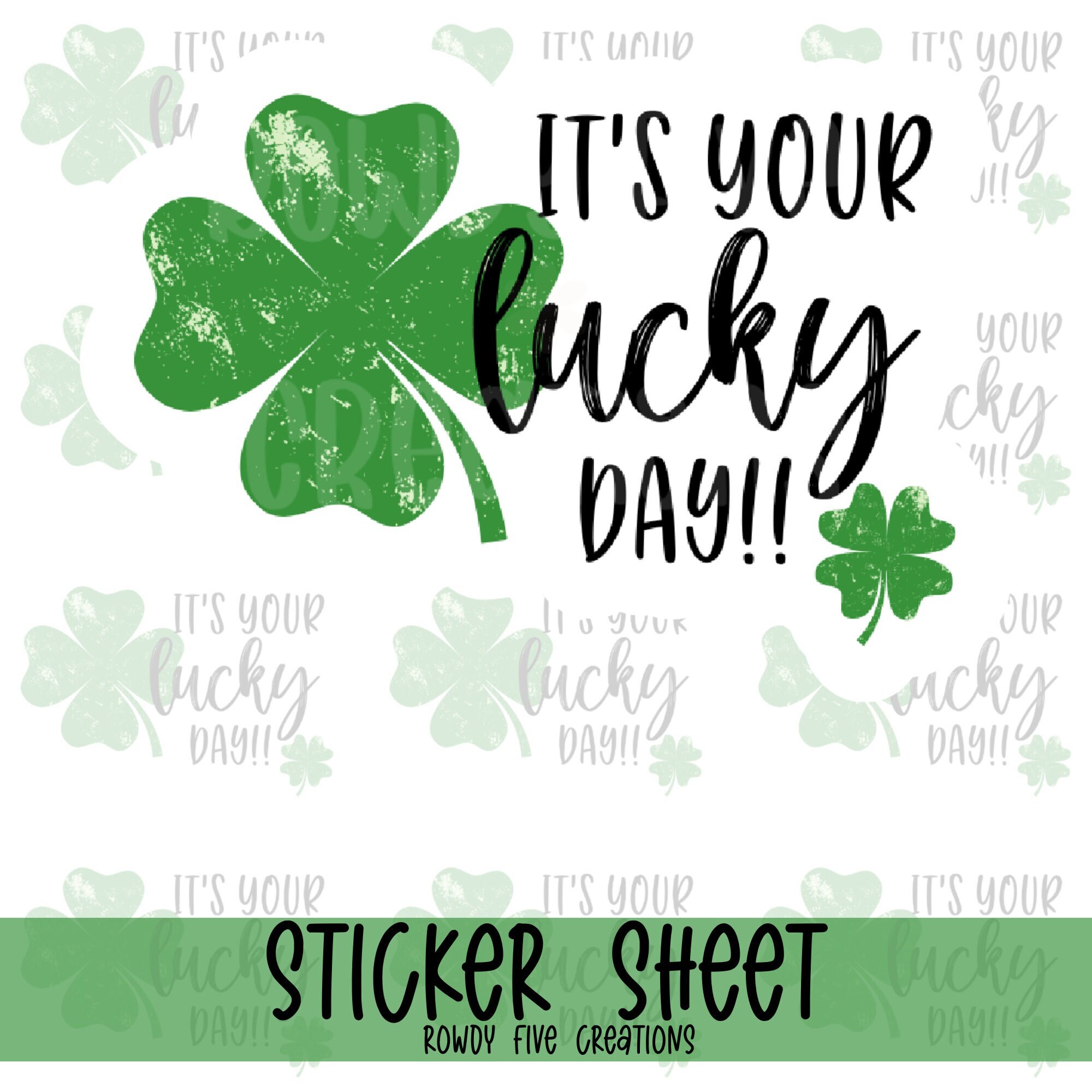 It's Your Lucky Day Stickers, Shamrock Stickers, Leprechaun Thank You ...