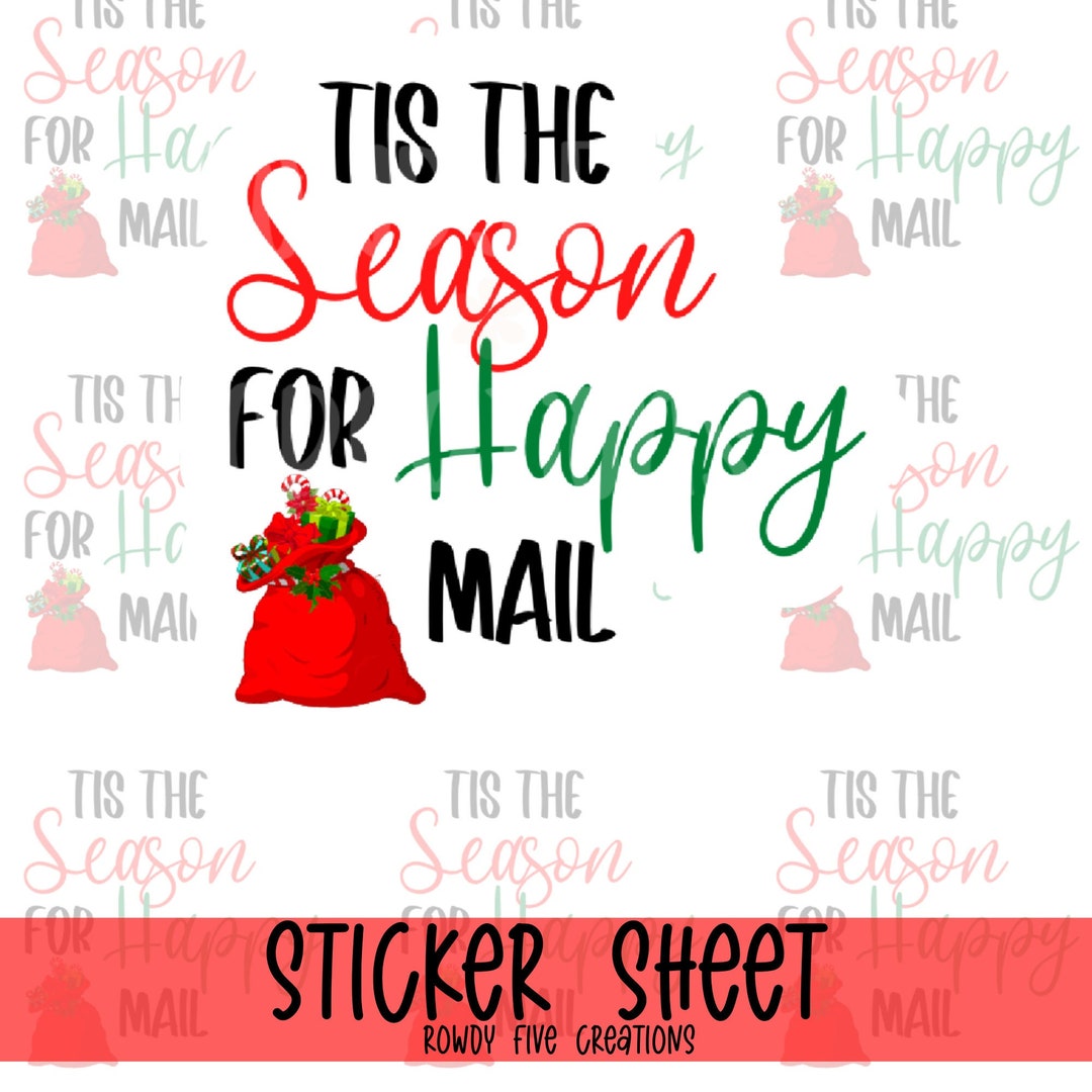 Tis the Season for Happy Mail Sticker, Santa Thank You Sticker ...