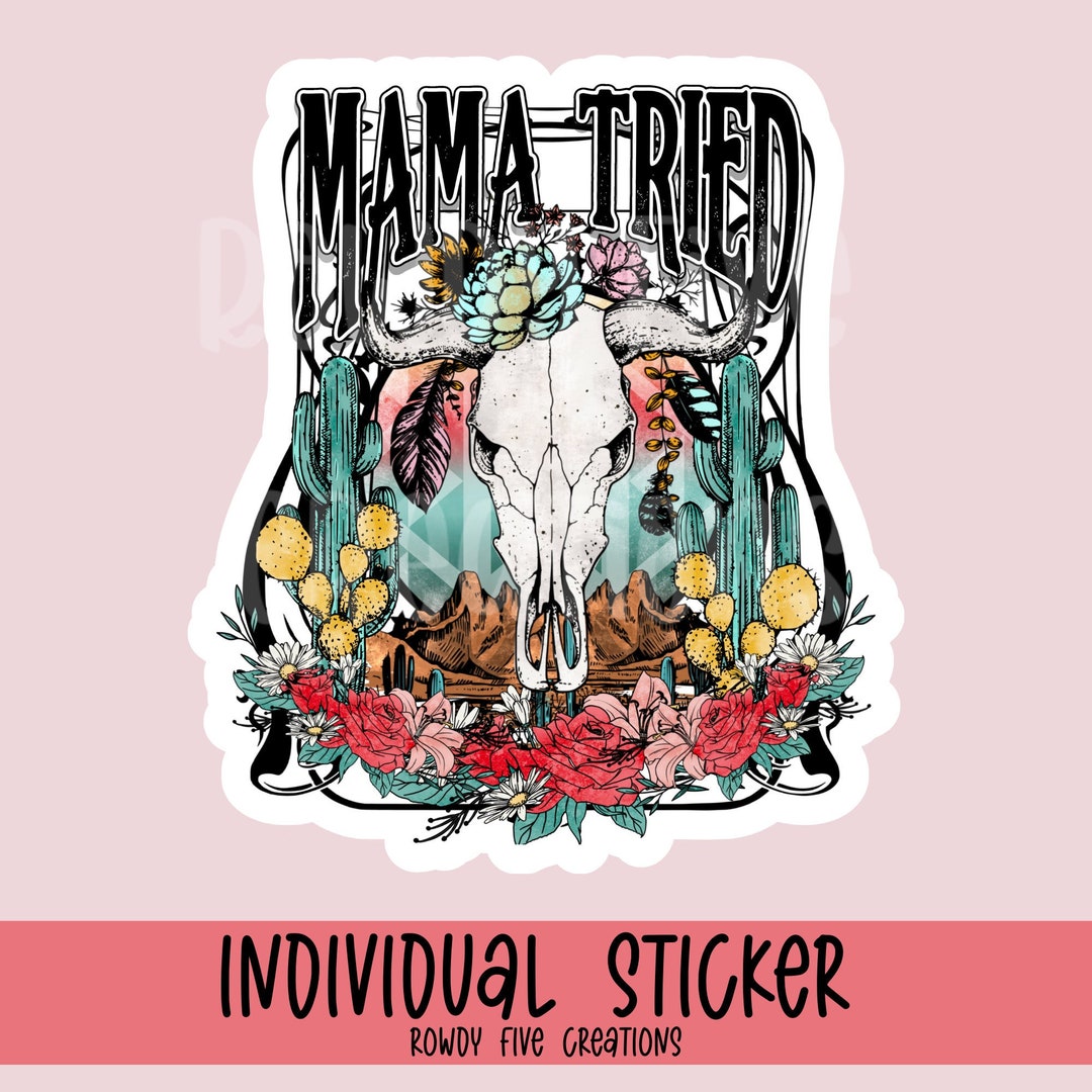 Mama Tried Sticker Western Boho Sticker Desert Sunset Water - Etsy