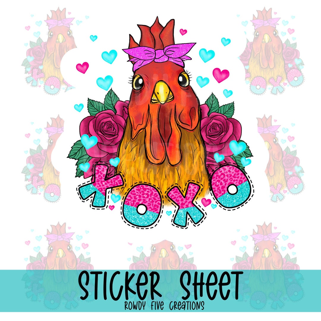 XOXO Chicken Valentine's Day Sticker, Thank You for Shopping Small ...