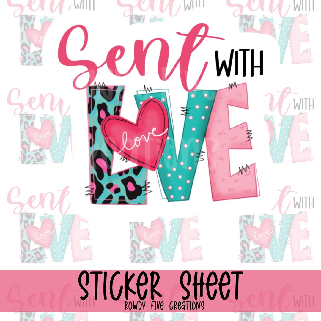 Sent With Love Sticker, Thank You for Shopping Small, Love Packaging ...