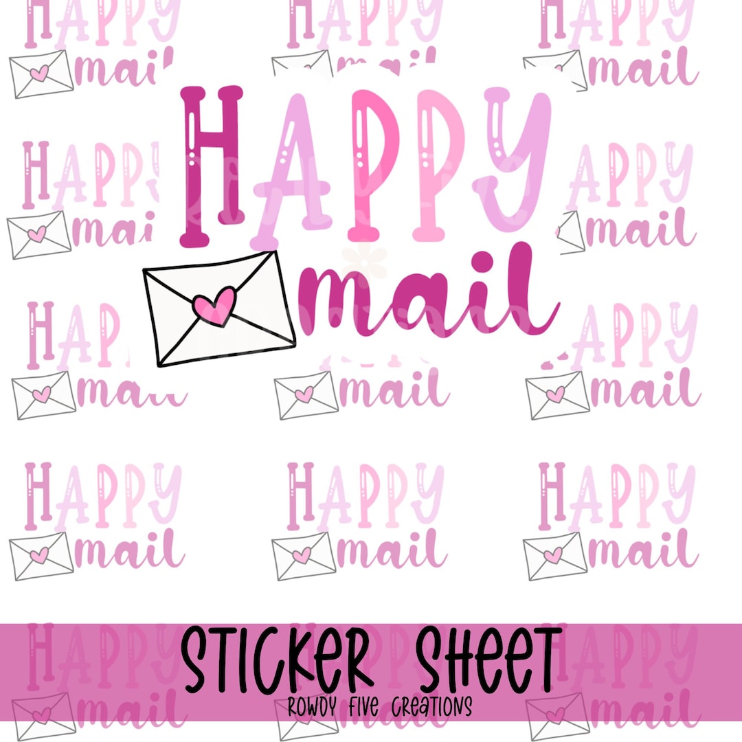 Happy Mail Sticker, Etsy Sticker, Mailing Supplies, Small Business Shop ...