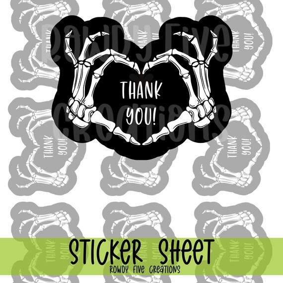 Thank You Skeleton Hand Sticker Spooky Halloween Scentsy - Etsy