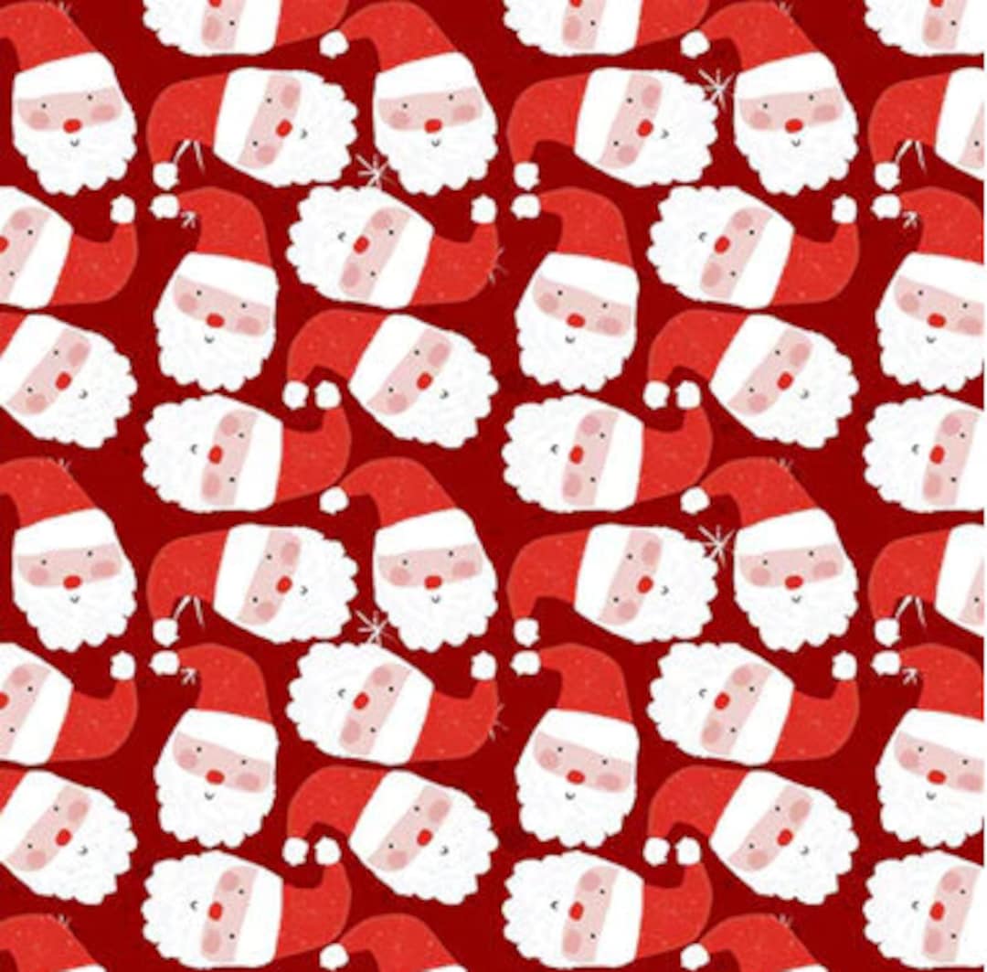 Vintage Styled SANTA on Red. RETRO Santas All Over Red. Santa Claus ...