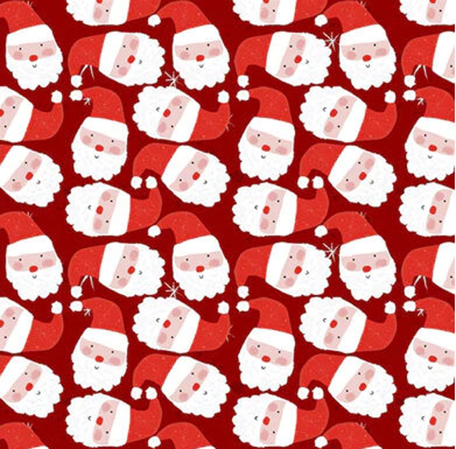 Vintage Styled SANTA on Red. RETRO Santas All Over Red. Santa Claus ...