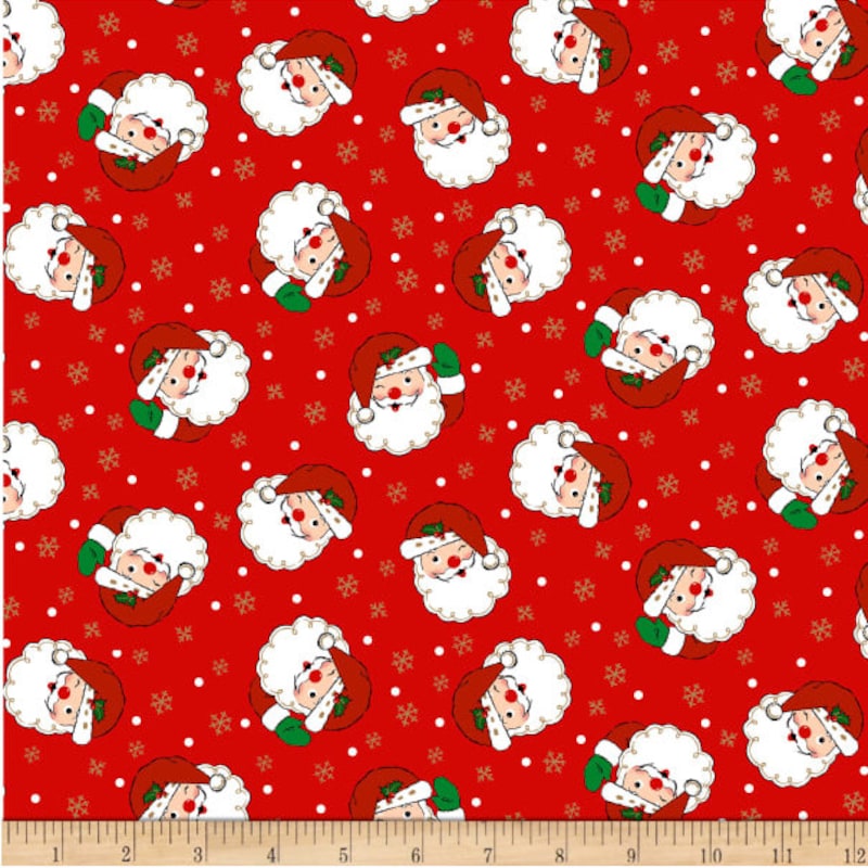 Vintage Santa Fabric - Etsy