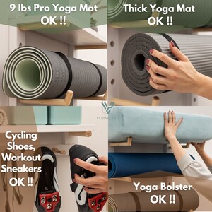 Fully Adjustable Yoga Mat Holder Shelf Home Gym Wall Organizer; Home ...