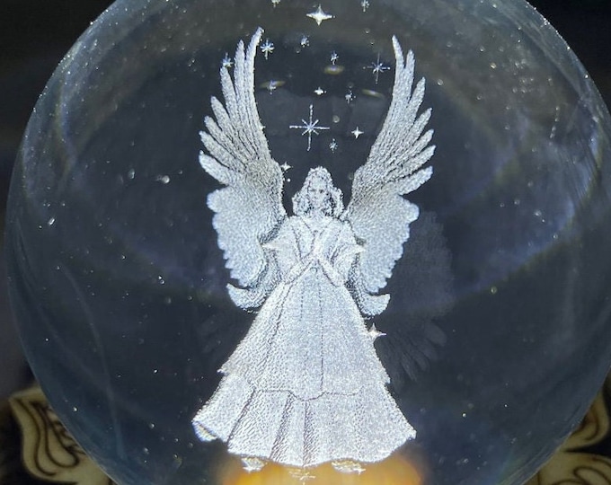 Beautiful 3D Laser Carved Angel Glass Sphere, Angel Sphere, 60mm - Etsy