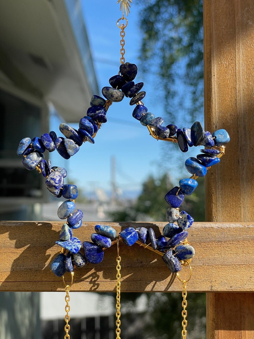 You Choose - Lapis Star Shape Sun Catcher With 9 Crystals, Suncatchers ...