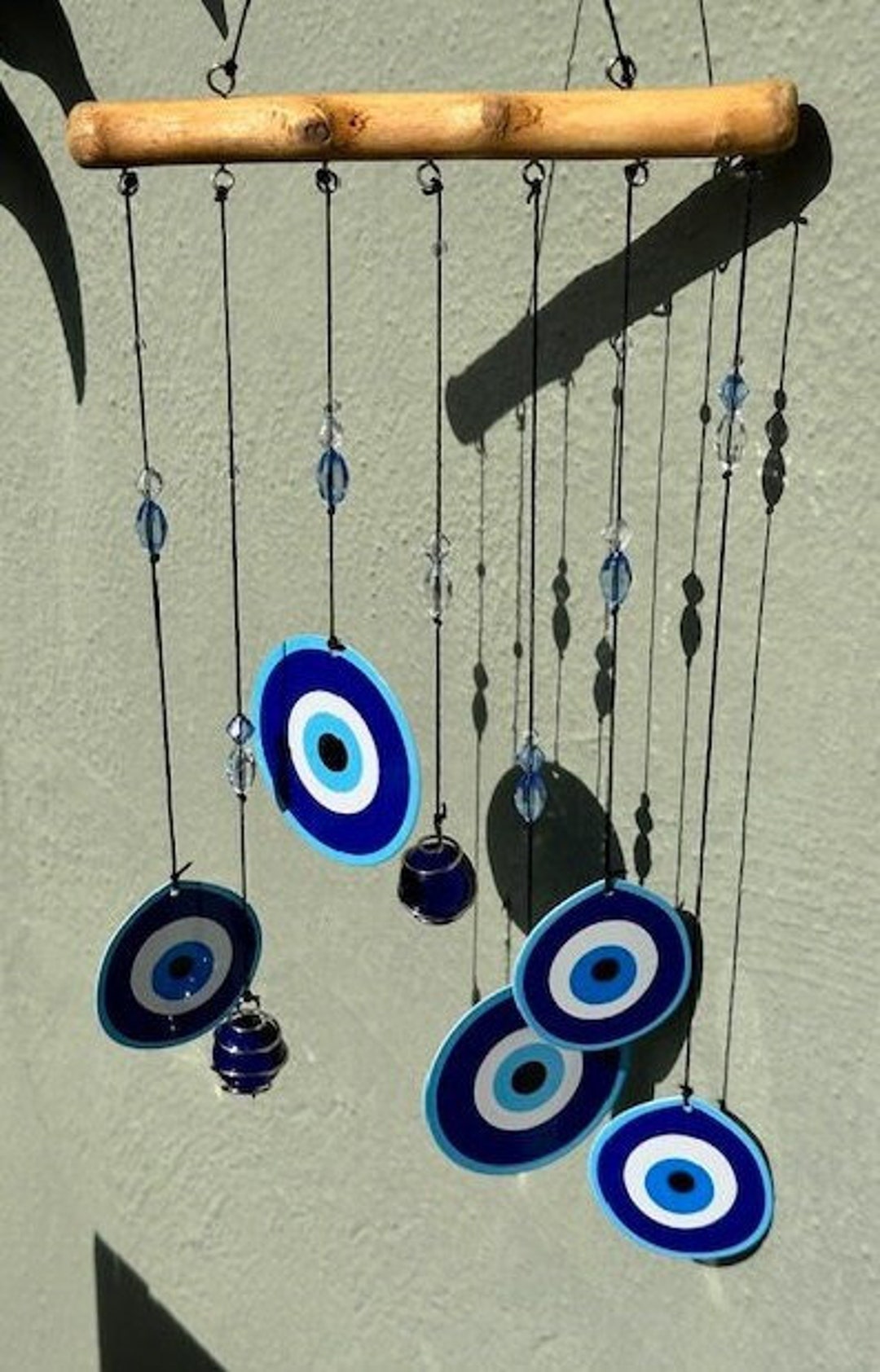 Evil Eye Wind Chime Metal and Wood - Etsy