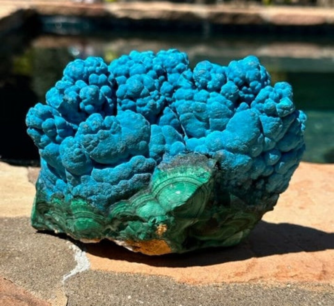 3.12lbs. Botryoidal Chrysocolla on Malachite Matrix Specimen, Raw ...