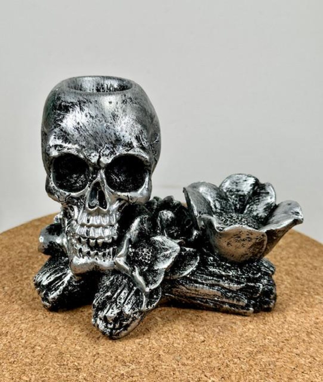 Skull With Flowers Sphere Holder, Skull Sphere Stand - Etsy