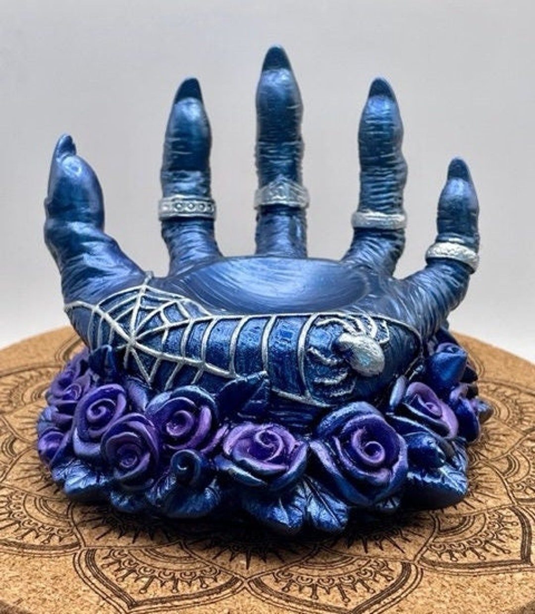 Creepy Cool Blue Witch Hand Sphere Holder, Hand Sphere Holder, Sphere ...