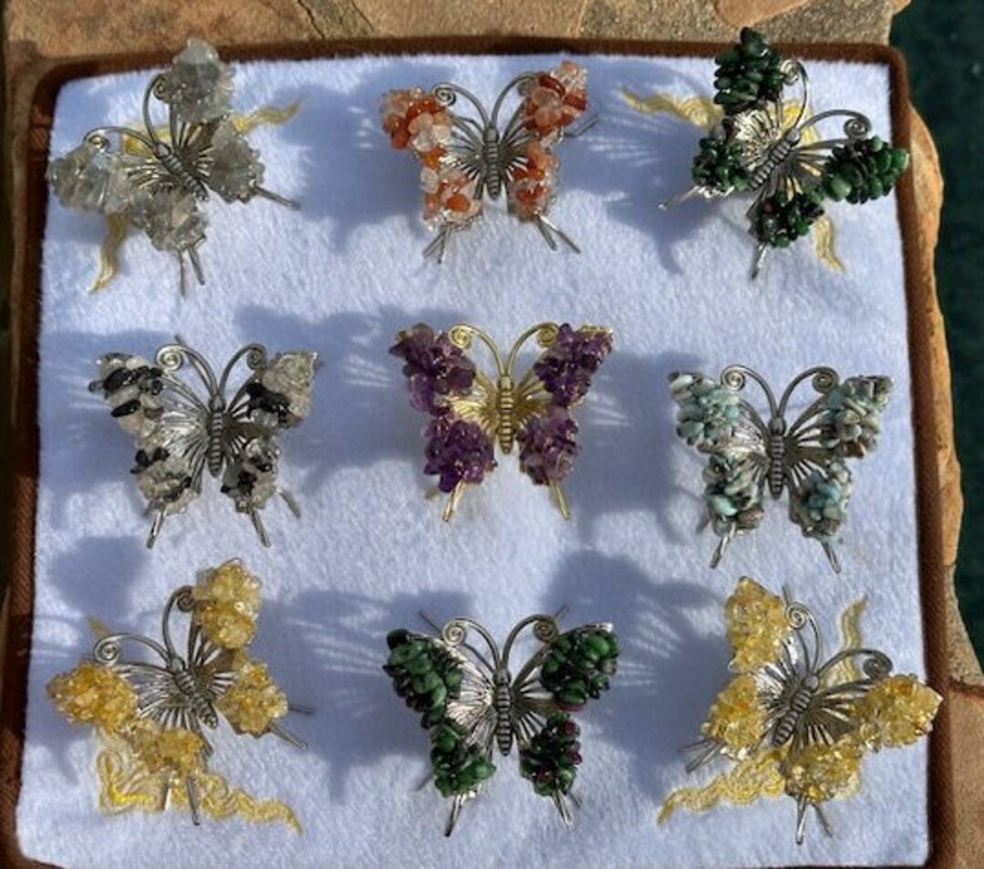 You Choose~beautiful Multi Gemstone Butterflies, Butterfly - Etsy